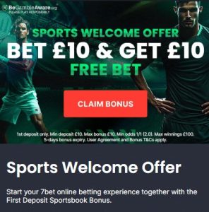 7Bet sign up offer 2025: Get £10 in free bets or a £50 casino bonus