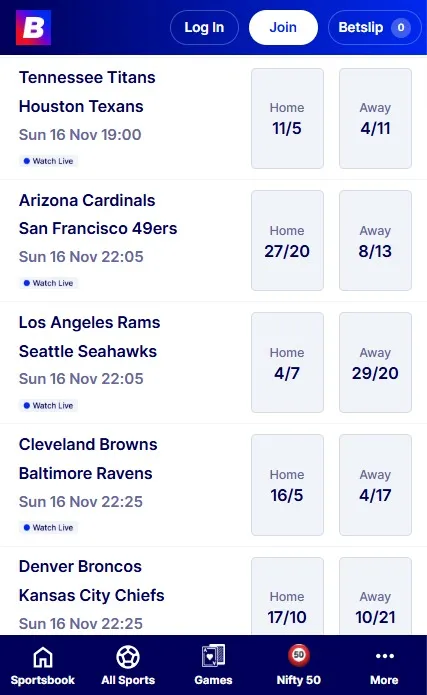 nfl odds uk